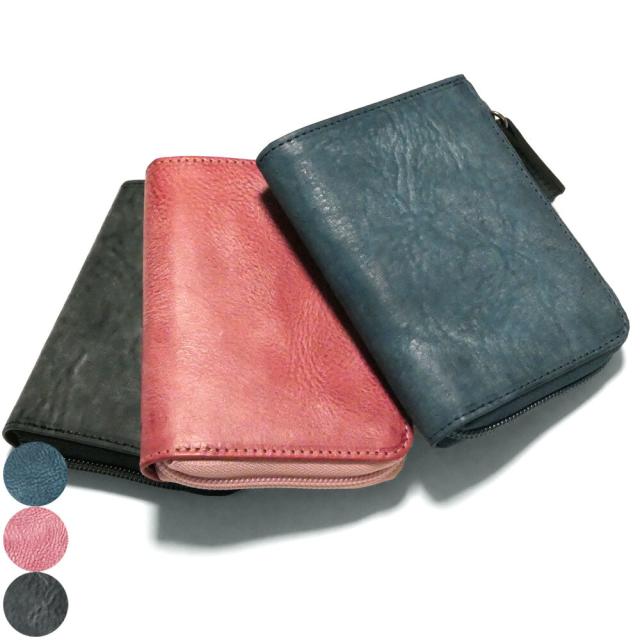 L字ファスナー財布 メンズ レディース マチ付き 小銭入れあり カード収納 コンパクト 本革 イタリアンレザー La Perla Azzurra社 アラスカ