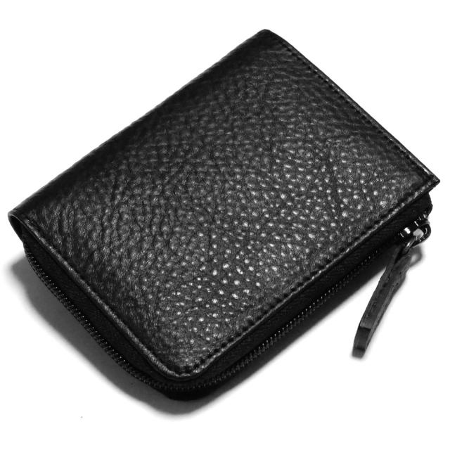 L字ファスナー財布 メンズ レディース マチ付き 小銭入れあり カード収納 コンパクト 本革 シュリンクレザー イタリア Virgilio Conceria Artigiana社 リネア