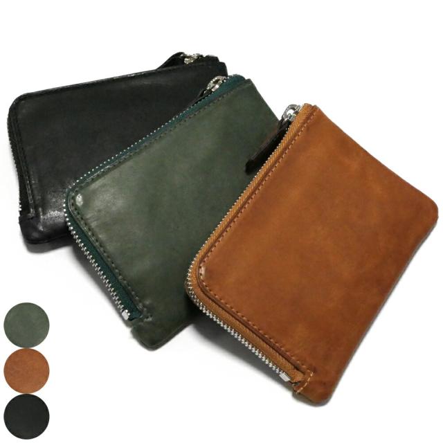 L字ファスナー財布 メンズ レディース 小銭入れあり カード収納 薄型 コンパクト 本革 牛革 イタリアンレザー Virgilio Conceria Artigiana社 マルゴー