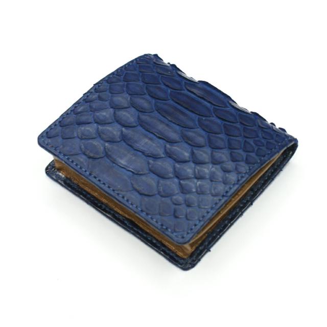 ケース メンズ レディース 小銭入れ 蛇革 パイソン革 ヘビ革 ボックス型小銭入れ 薄型 コンパクト BOX型 ギフト 日本製 藍染