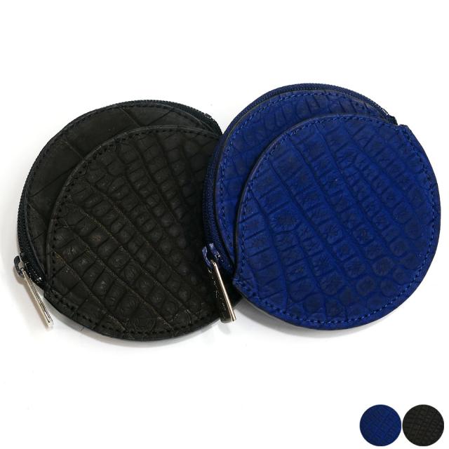 ケース メンズ レディース 丸型 ファスナー小銭入れ クロコダイル革 鰐革 ワニ革 薄型 コンパクト 小銭入れ 本革 ギフト 日本製 ヌバック