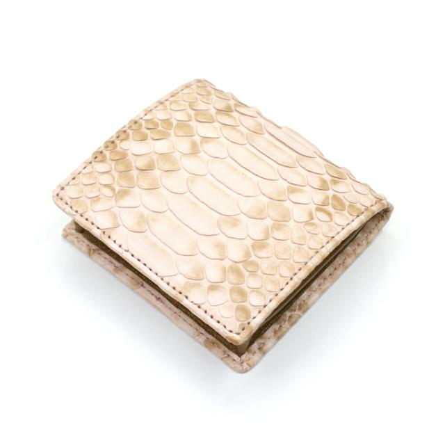 ケース レディース 小銭入れ 蛇革 パイソン革 ヘビ革 ボックス型小銭入れ 薄型 コンパクト BOX型 ギフト 日本製 ハーフブリーチ ピンク