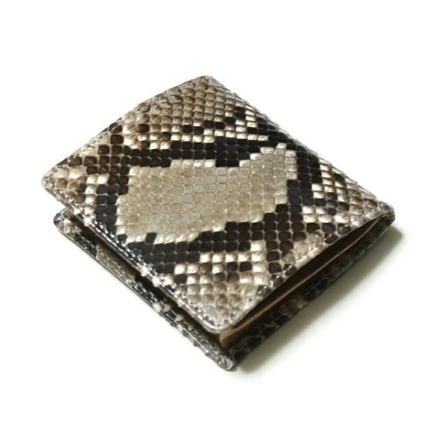 ケース メンズ レディース 小銭入れ 蛇革 パイソン革 ヘビ革 ボックス型小銭入れ 薄型 コンパクト BOX型小銭入れ ギフト 日本製  柄 ナチュラル