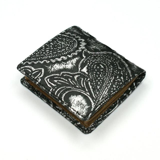 ケース メンズ レディース 小銭入れ 蛇革 パイソン革 ヘビ革 ボックス型小銭入れ 薄型 コンパクト BOX型小銭入れ ギフト 日本製 ペイズリー柄 型押し仕上げ シルバー