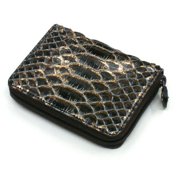 小銭入れ ケース メンズ レディース 本革 ラウンドファスナー カード収納 コンパクト 財布 パイソン革 蛇革 ヘビ革 本革小銭入れ 日本製 P14