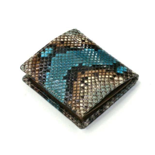 ケース メンズ レディース 小銭入れ 蛇革 パイソン革 ヘビ革 ボックス型小銭入れ 薄型 コンパクト BOX型小銭入れ ギフト 日本製 手染め P08