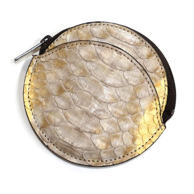 ケース メンズ レディース 丸型 ファスナー 小銭入れ 本革 パイソン へび革 ヘビ革 薄型 コンパクト 革 レザー ギフト プレゼント 日本製 手染め オーブ P11