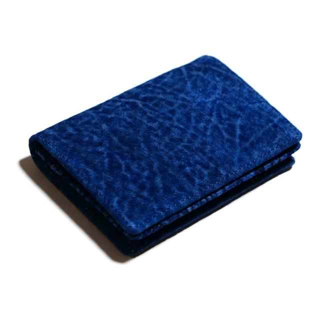 名刺入れ 名刺ケース 通しマチ型 メンズ レディース 本革 カバ革 かば革 ヒポポタマスレザー 藍染