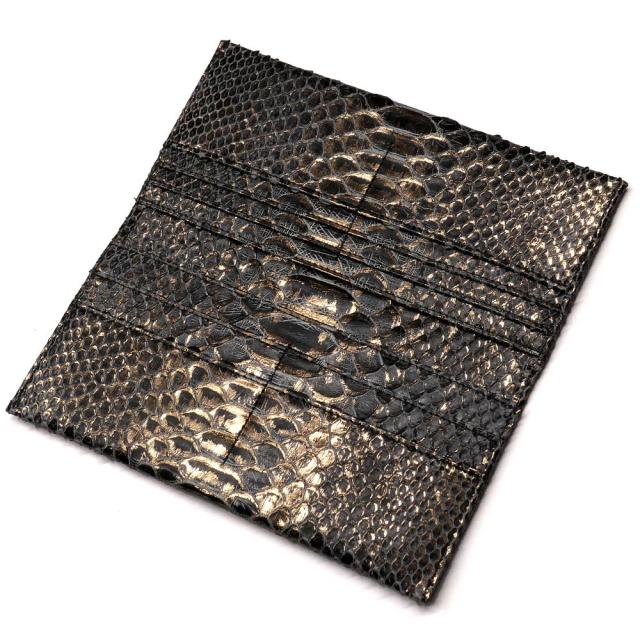 長財布 メンズ レディース 本革 薄型 パイソン 財布 蛇革 ヘビ革 マチ無し 小銭入れ無し 束入 長札 日本製 ラスター P14