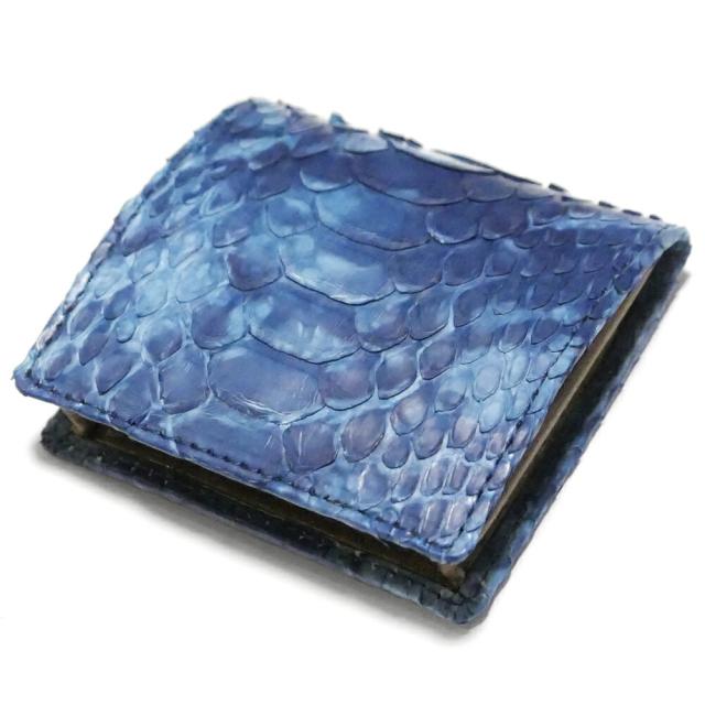 小銭入れ ケース 本革 メンズ レディース 出しやすい ボックス型 コンパクト  / パイソン ヘビ革 蛇革 ダイヤモンドパイソン 群雲染め / スナップボタン 財布 就職 内定 祝い 誕生日 プレゼント ランキング かわいい おしゃれ ラッピング可 父の日