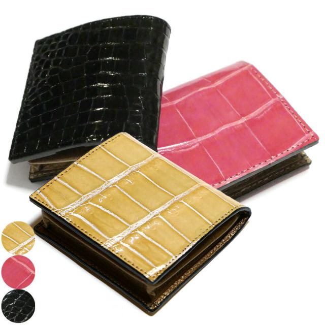 小銭入れ ケース 本革 メンズ レディース 出しやすい ボックス型 コンパクト  / クロコダイル ワニ 鰐革 グレージング / スナップボタン 財布 就職 内定 祝い 誕生日 プレゼント ランキング かわいい おしゃれ ラッピング可 父の日