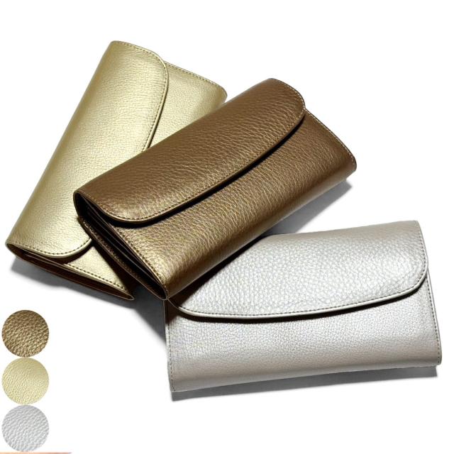 ギャルソン長財布 本革 牛革 シュリンク パール 大きめ 収納力 高級感 ユニセックス 日本製 財布 ギャルソン財布 メンズ レディース カード入れ 札入れ ファスナーポケット付き