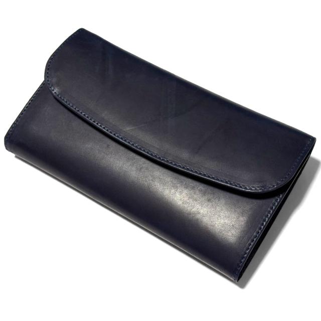 ギャルソン長財布 本革 牛革 ヌメ革 モストロ 藍染 大きめ 収納力 高級感 ユニセックス 日本製 財布 ギャルソン財布 メンズ レディース カード入れ 札入れ ファスナーポケット付き