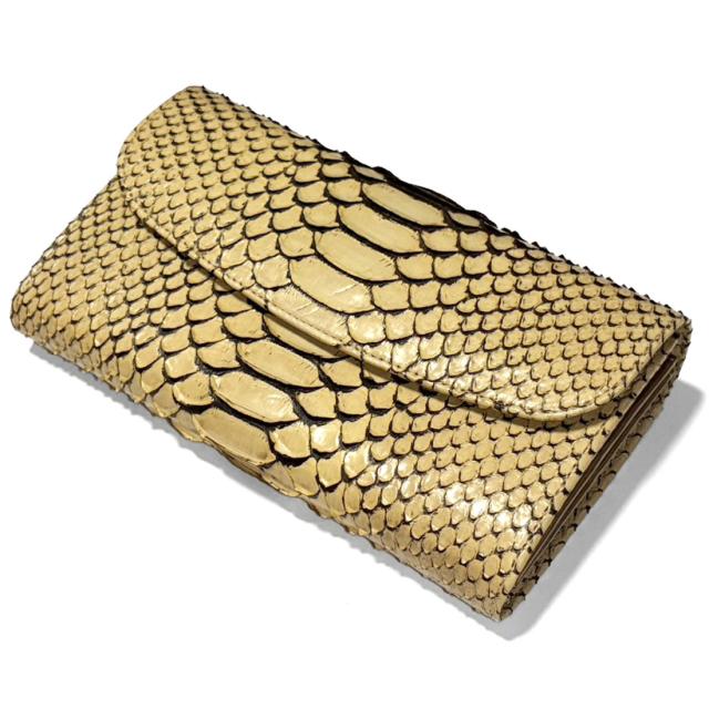 ギャルソン長財布 本革 パイソン マダム 大きめ 収納力 高級感 ユニセックス 日本製 財布 ギャルソン財布 メンズ レディース カード入れ 札入れ ファスナーポケット付き