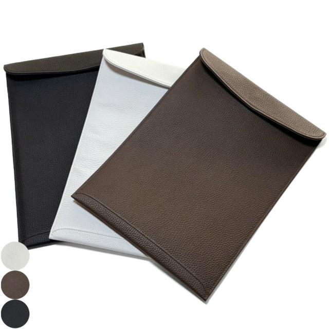 書類入れ 書類ケース A4 縦型 封筒型レザーケース クラッチバック バックインバック 本革 牛革 シュリンクレザー ブラウニー