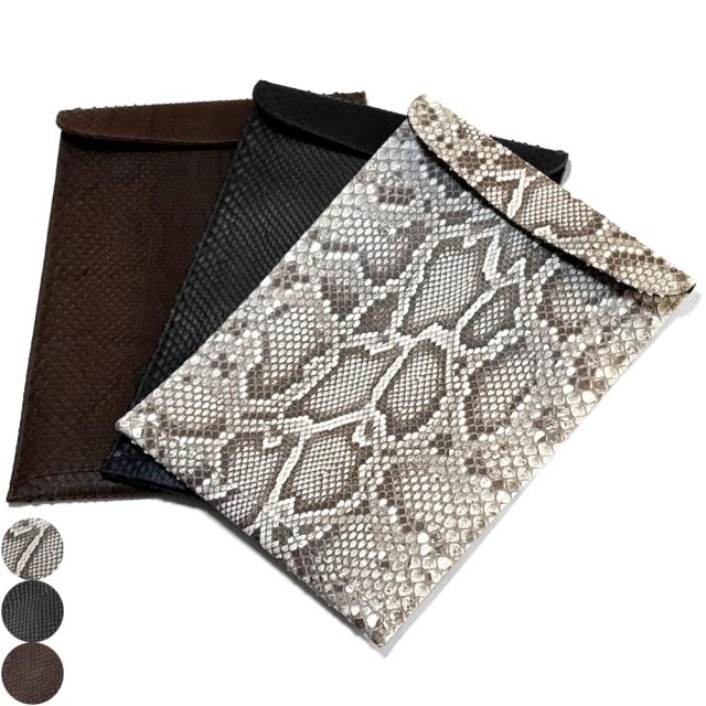書類入れ 書類ケース A4 縦型 封筒型レザーケース クラッチバック バックインバック 本革 モラレス パイソン マット