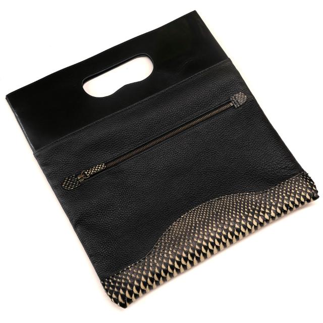 クラッチバッグ メンズ レディース 本革 レザークラッチバッグ パイソン 蛇革 牛革 日本製 2WAYクラッチバッグ 革 牛革 黒 蛇 ゼブラ ブラック