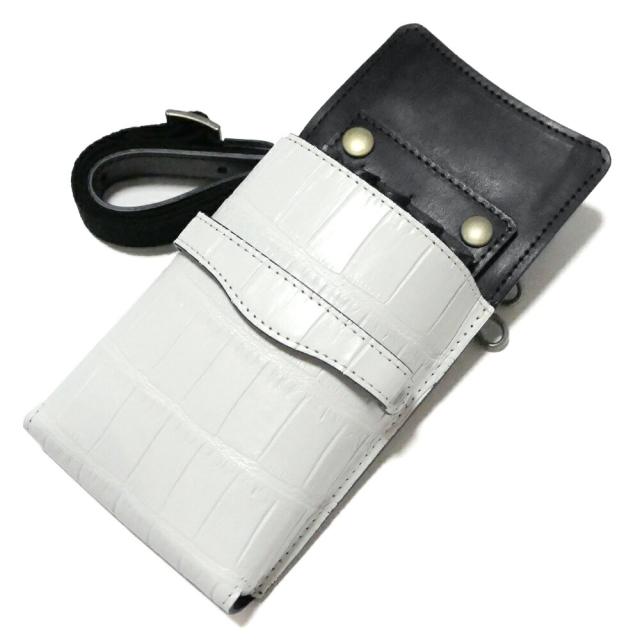シザーケース シザーバック 美容師 トリマー 花屋 ベルト 革 ４丁 スリムタイプ スタイリスト アシスタント 美容 美容師 理容 理容師 / 本革 クロコダイル ブリリアントホワイト