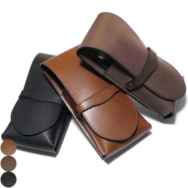 シザーケース シザーバック シザーホルダー 美容師 トリマー 花屋 ベルト 革 ４丁 カバーあり ２WAY スリムタイプ スタイリスト アシスタント 美容 美容師 理容 理容師 / 牛革