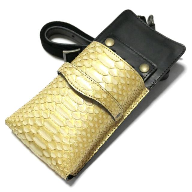 シザーケース シザーバック 美容師 トリマー 花屋 ベルト 革 ４丁 スリムタイプ スタイリスト アシスタント 美容 美容師 理容 理容師 / 本革 パイソン ダイヤモンドパイソン ゼブラ ゴールド