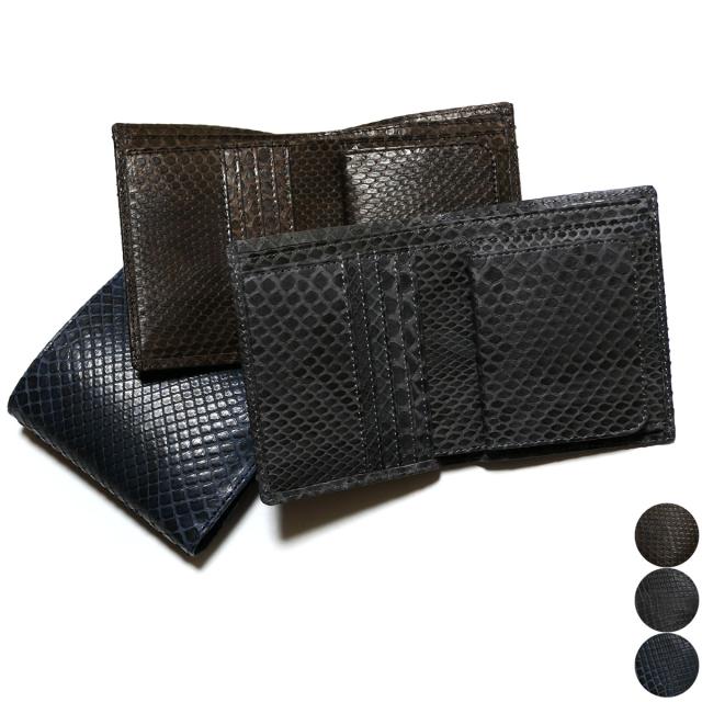 パイソン 財布 二つ折り財布 ボックス型小銭入れ モラレス 本革 無双 マット２ 全３色