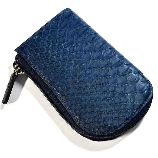 キーケース スマートキーケース メンズ レディース 革６連 スマートキー ラウンドファスナー ファスナー 本革 パイソン 藍染