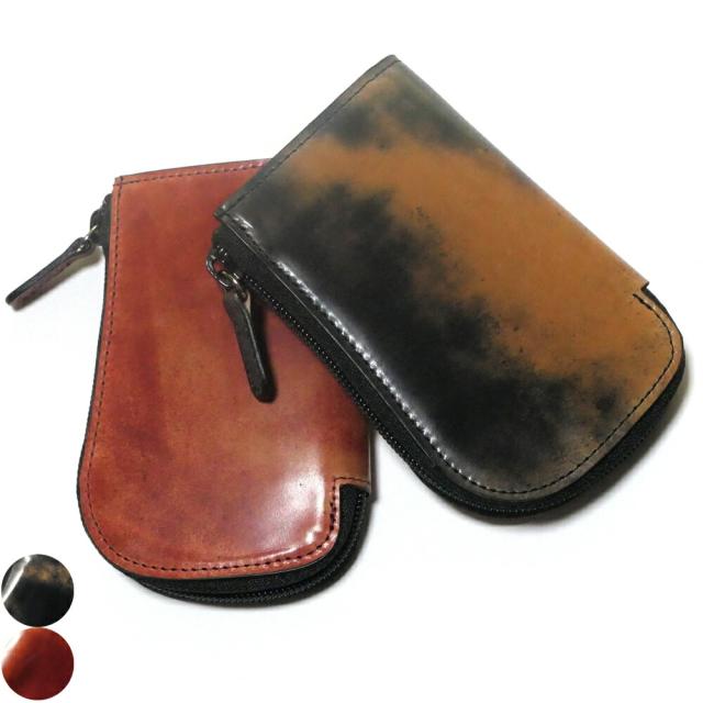 キーケース スマートキーケース ５連 メンズ レディース スマートキー 革 ラウンドファスナー ファスナー 本革 イタリアンレザー コードバン 馬革  ROCADO社 シェルコードバン マーブル