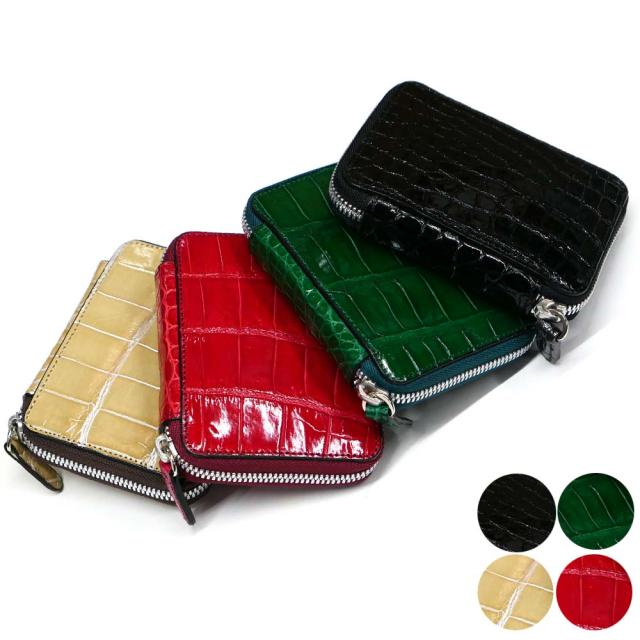 ラウンドファスナー キーケース クロコダイル グレージング 本革 6連 スマートキー対応 メンズ レディース 高級 日本製 ギフト プレゼント