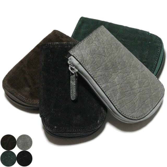 キーケース スマートキーケース メンズ レディース 革 5連 スマートキー ラウンドファスナー ファスナー 本革 象革 エレファント