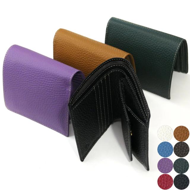 牛革 ブラウニー 本革 財布 二つ折り ボックス型 小銭入れ