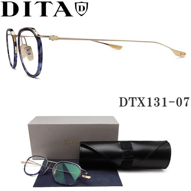 ディータ DITA メガネ DTX131-49-07 SCHEMA-TWO 眼鏡 クラシック 伊達メガネ 度付き ホワイトゴールド×ブルートータス メンズ 男性 日本製