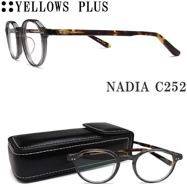 イエローズプラス YELLOWS PLUS メガネ NADIA C-252 眼鏡 クラシック 伊達メガネ 度付き クリアグレー×ハバナ メンズ・レディース 男性 女性