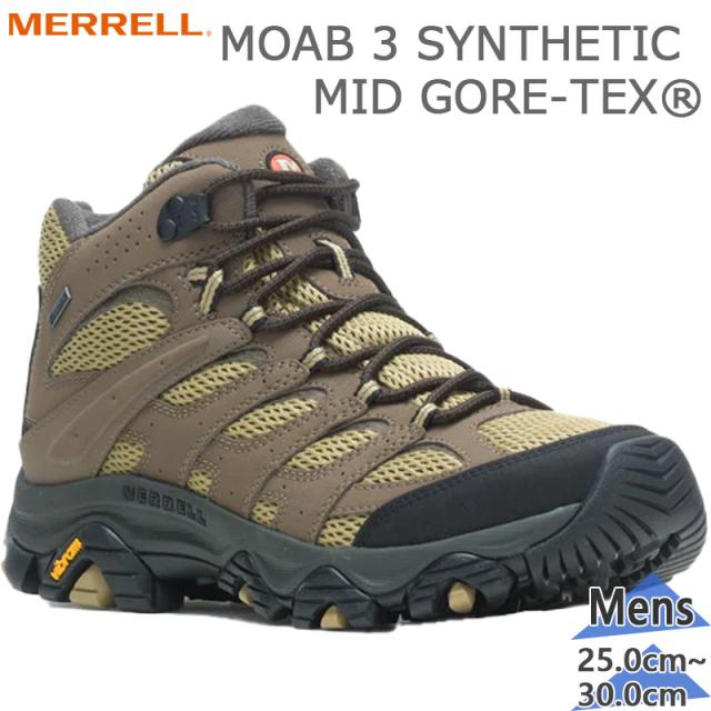 メレル メンズ MOAB 3 SYNTHETIC MID GORE-TEX スニーカー 靴 シューズ ゴアテックス 透湿防水 ヴィブラムソール 送料無料 MERRELL M500255