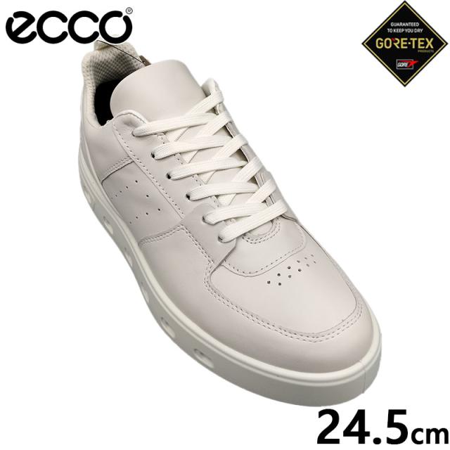 在庫1点限り EU39(24.5cm)  エコー レディース STREET 720 W スニーカー 靴 シューズ 本革 レザー GORE-TEX ゴアテックス 雨晴兼用 透湿 防水 シンプル ホワイト 白 送料無料 ECCO 209713