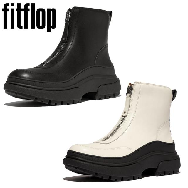 フィットフロップ レディース ブーツ 靴 シューズ ショート おしゃれ シンプル ジップ モード 厚底 軽い履き心地 ブラック 黒 送料無料 fitflop IE2-001 IE2-477Z