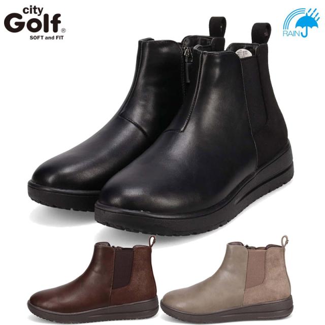 4E 幅広 ワイド ゴルフ レディース ブーツ 靴 シューズ ショート おしゃれ カジュアル 歩きやすい 美脚 軽量 防水 抗菌 防臭 ブラック 黒 グレー ブラウン 茶色 灰色 送料無料 GOLF GFL2105V