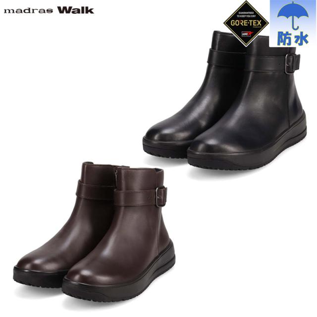 GORE-TEX 防滑 マドラスウォーク レディース カジュアルショートブーツ 靴 シューズ 防水 おしゃれ アウトドア ブラック 黒 ブラウン 茶色 送料無料 madras Walk MWL1037