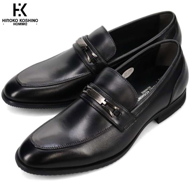 3E相当 幅広 ワイド ヒロココシノ オム メンズ HIROKO KOSHINO HOMME メンズ エレガント ビット付きローファー ローファー 靴 シューズ スクール 通学 ブラック 黒 送料無料 HIROKO KOSHINO HOMME HR5007