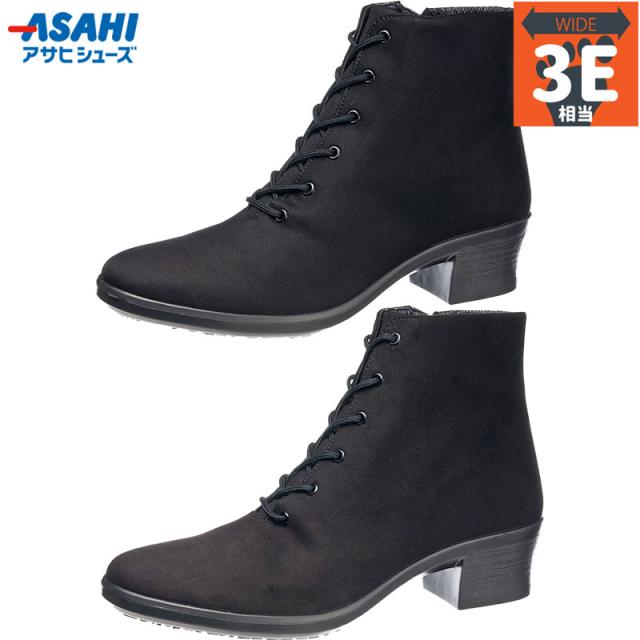 3E 幅広 ワイド トップドライ レディース トップドライ TDY3989(A) ブーツ 靴 シューズ ショート おしゃれ 防水 ファスナー ブラック 黒 送料無料 TOP DRY AF39891 AF39891AA