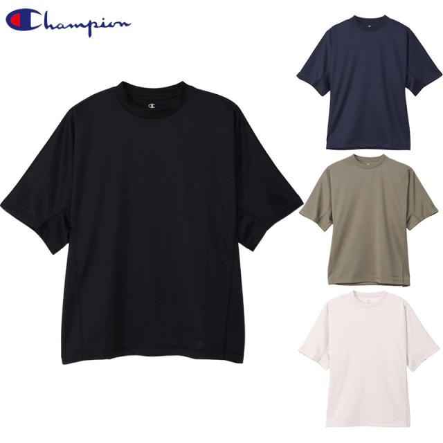 チャンピオン メンズ レディース リカバリーウェア ショートスリーブTシャツ アパレル トップス 半袖 吸汗速乾 抗菌 防臭 血行促進 ブラック 黒 ネイビー ベージュ カーキ 送料無料 Champion C3-CS390