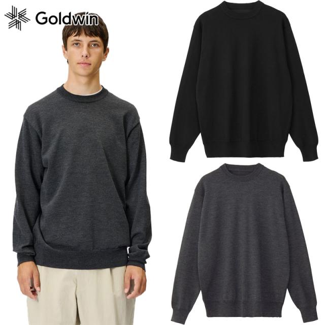 ゴールドウィン メンズ レディース リオプティマムウールラウンジセーター C3fit/ユニセックス アパレル トップス 長袖 リラックスシルエット ブラック 黒 グレー 灰色 送料無料 Goldwin GC45308