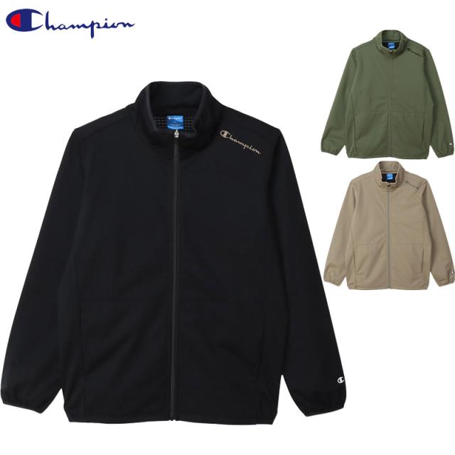チャンピオン メンズ ZIP JACKET アパレル トレーニング アウター ジャケット 長袖 防風 ストレッチ 撥水 運動 スポーツ ブラック 黒 グレー カーキ 灰色 送料無料 Champion C3-CS010