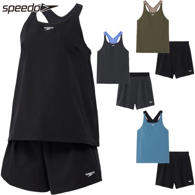 スピード レディース エアパII 水泳 ウェア 競技 フィットネス水着 UVカット プール 運動 スポーツ ブラック 黒 グレー ブルー 青 カーキ 灰色 送料無料 speedo SFW22562