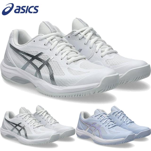 アシックス レディース COURT HUNTER FF コートハンター 競技 ハンドボール インドア 屋内 体育館 部活 ローカット ホワイト 白 ブルー 青 送料無料 asics 1072A112