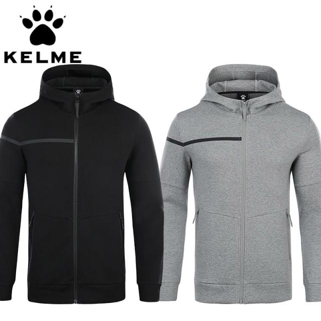 ケルメ メンズ レディース ウォーキングジャケット アパレル アウター パーカー 移動着 長袖 ジップアップ フード付き フットサル スポーツ ブラック 黒 グレー 灰色 送料無料 KELME 7361WT1101