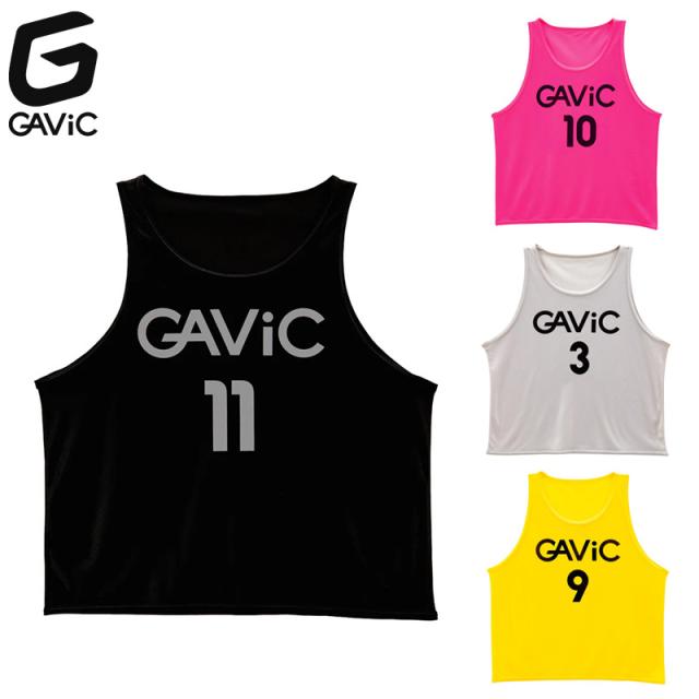 ガビック ジュニア キッズ ビブスセット サッカー アクセサリー 競技 ビブス メッシュ スポーツ 背番号付き 収納袋付き 10枚セット ブラック 黒 イエロー ピンク シルバー 黄色 送料無料 GAViC GA9610