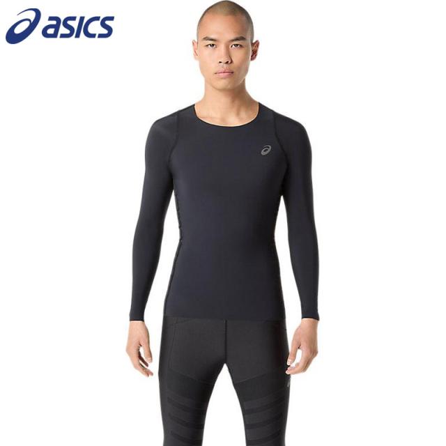 アシックス メンズ MMSスタビリティ長袖インナーシャツ+ アパレル ランニング アンダーウェア 吸汗速乾 伸縮 運動 スポーツ ブラック 黒 送料無料 asics 2011D269