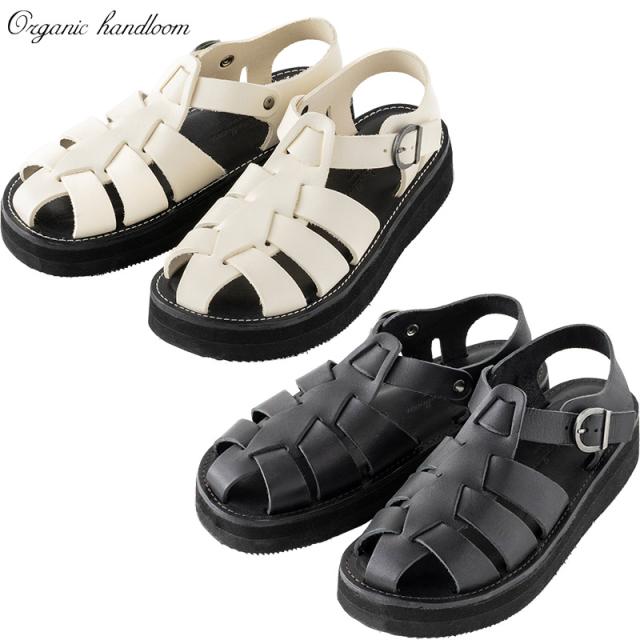 オーガニックハンドルーム レディース グルカ プラットフォーム GURKHA PLATFORM サンダル 靴 シューズ コンフォート カジュアル 本革 レザー 日本製 ホワイト 白 ブラック 黒 送料無料 Organic handloom