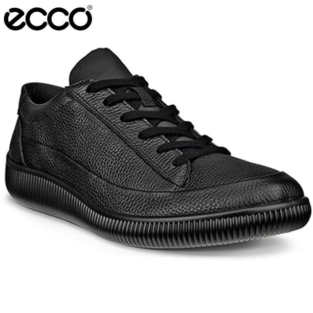 エコー メンズ ECCO soft zero men スニーカー 靴 シューズ ローカット レザー 本革 牛革 防水 カジュアル シンプル ブラック 黒 送料無料 ECCO 537774