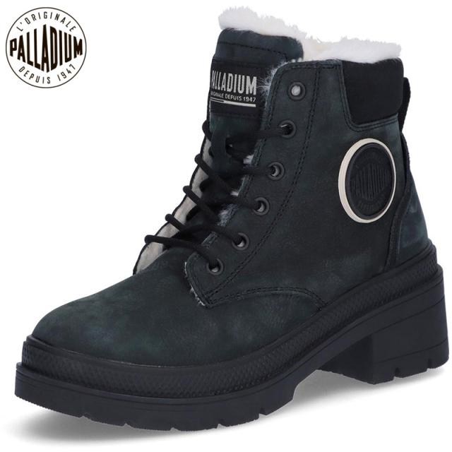 パラディウム レディース PALLARISE NBK WL ブーツ 靴 シューズ ショート おしゃれ ヌバック 革靴 耐久性 ボア 防寒 保温 温かい シック ヒール ブラック 黒 送料無料 PALLADIUM 99527